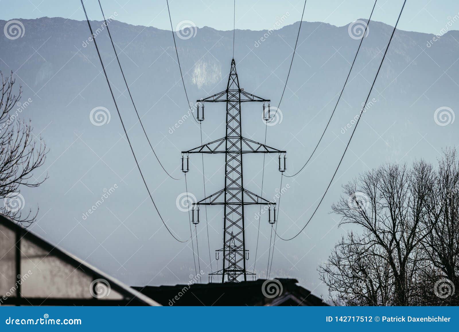 High Voltage Electricity Infrastructure, Smart Grid Stock Photo - Image ...