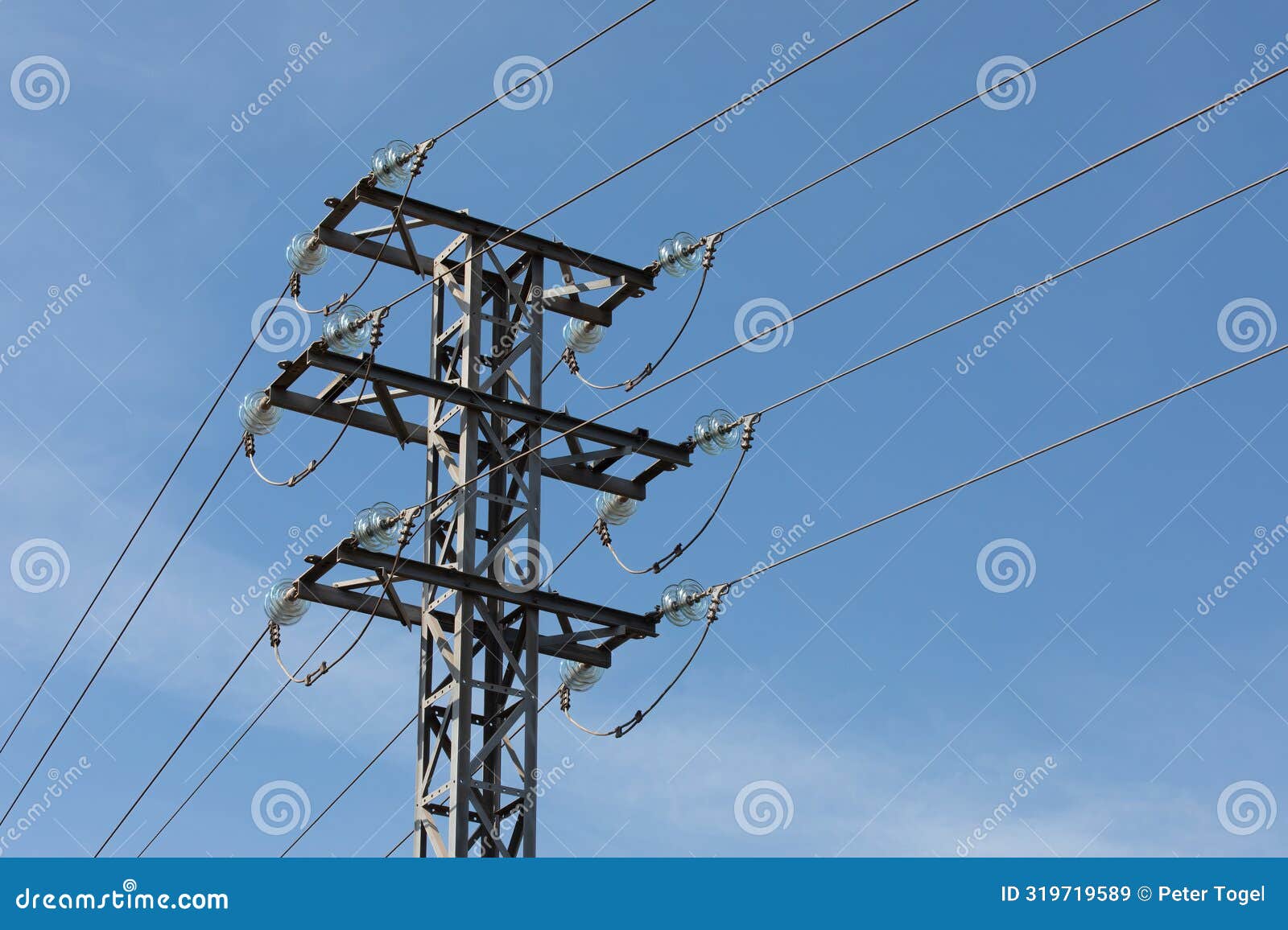 High Voltage Electricity Pole in Urban Setting - Power Distribution ...