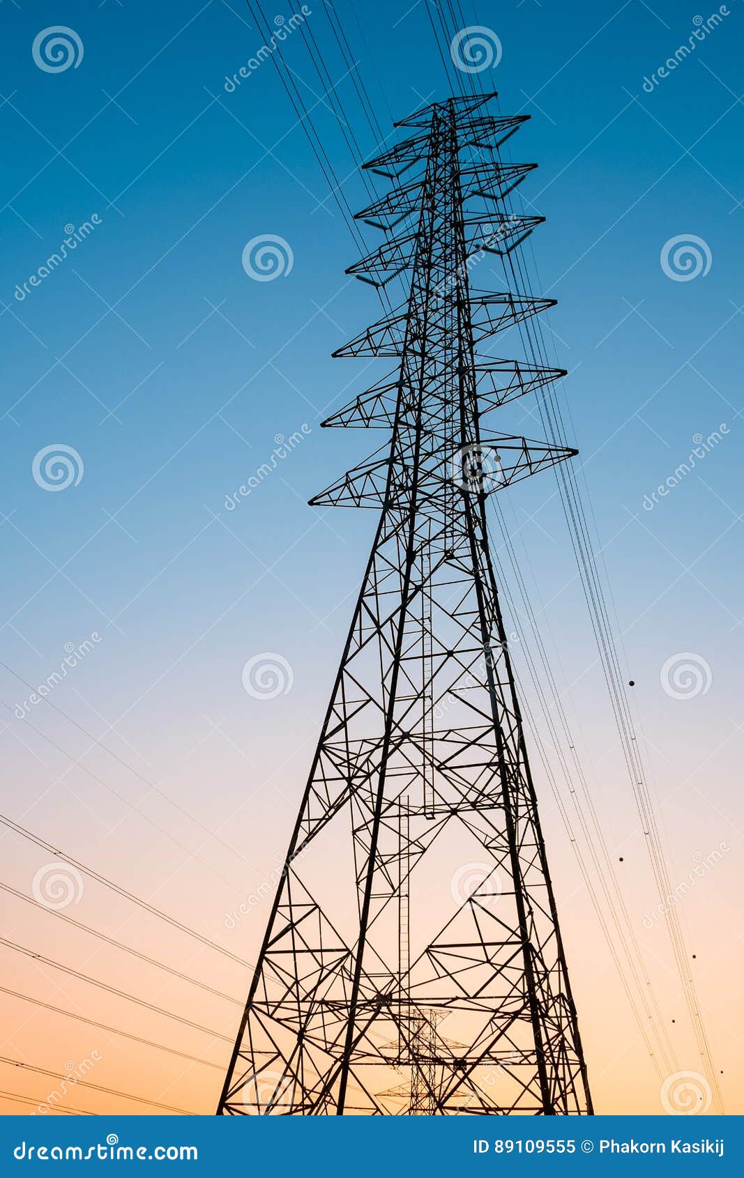 High Voltage Electricity Post or High Voltage Tower Stock Image - Image ...