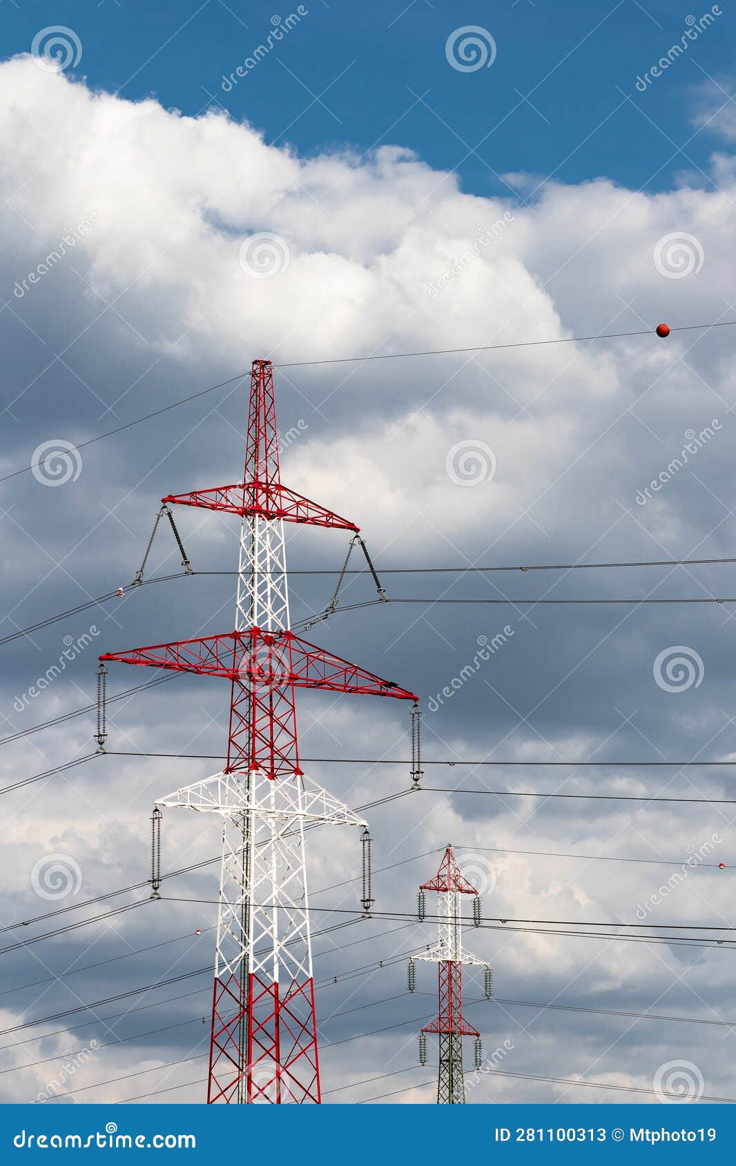 High Voltage Electricity Power Lines Stock Image - Image of pylon ...