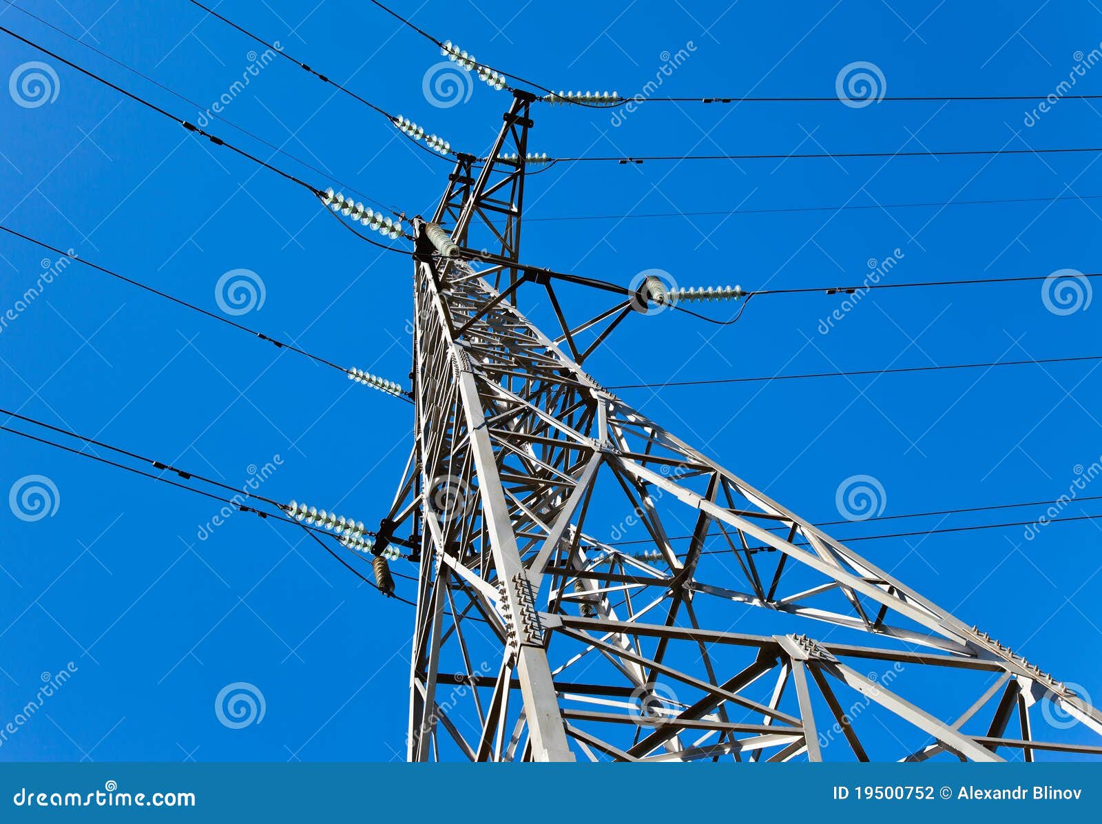 High Voltage Electricity Pylon Stock Photo - Image of conductor ...