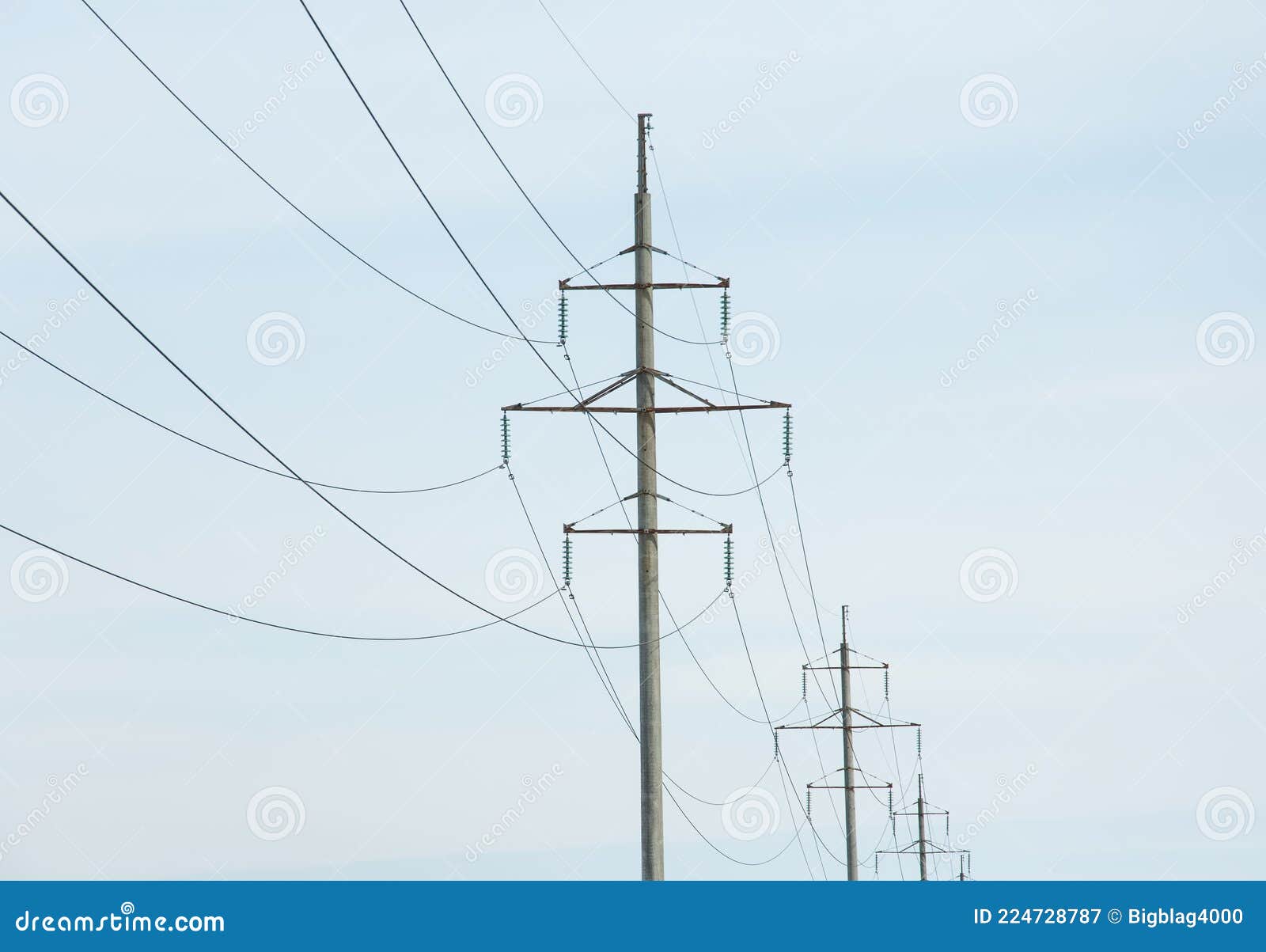 High Voltage Electricity Tower-poles. Stock Image - Image of energetic ...