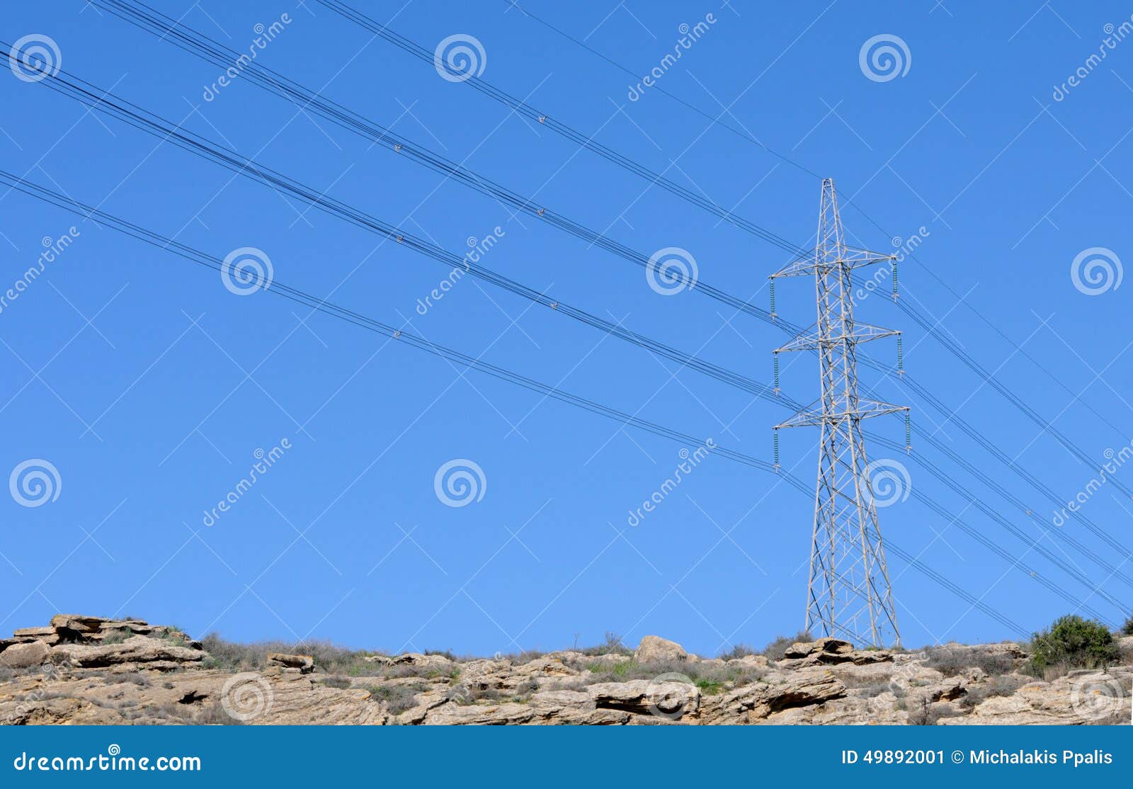High Voltage Energy Distribution Lines Stock Image - Image of clear ...