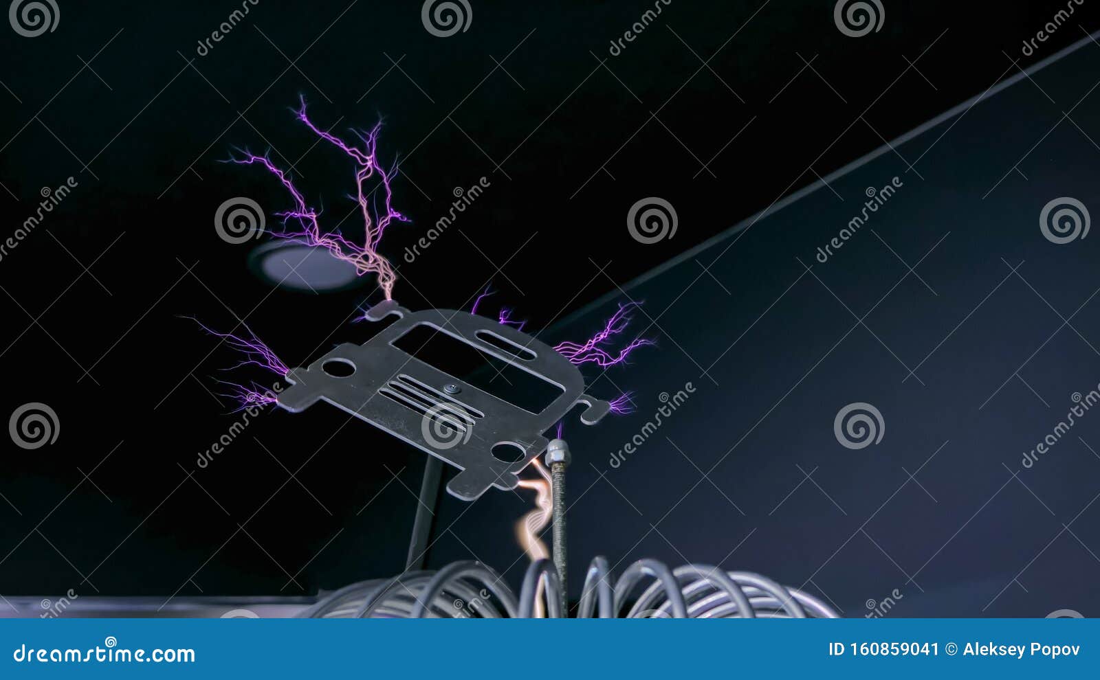 High-voltage Experiment with Tesla Coil Stock Image - Image of contact ...