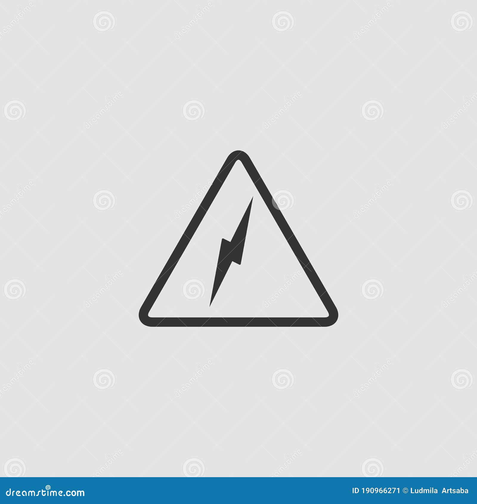 High voltage icon flat stock illustration. Illustration of blank ...
