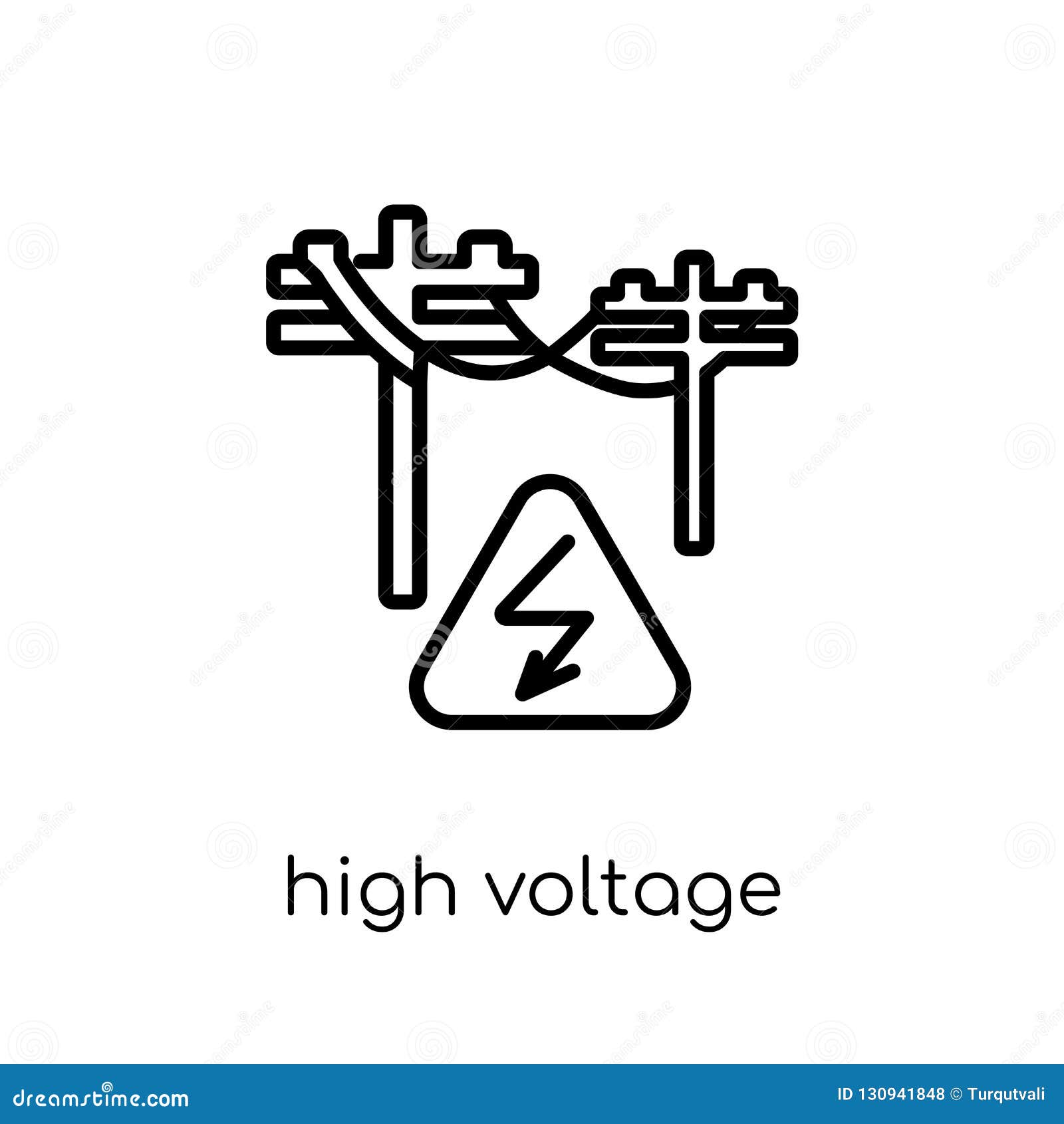 High Voltage Icon. Trendy Modern Flat Linear Vector High Voltage Stock ...