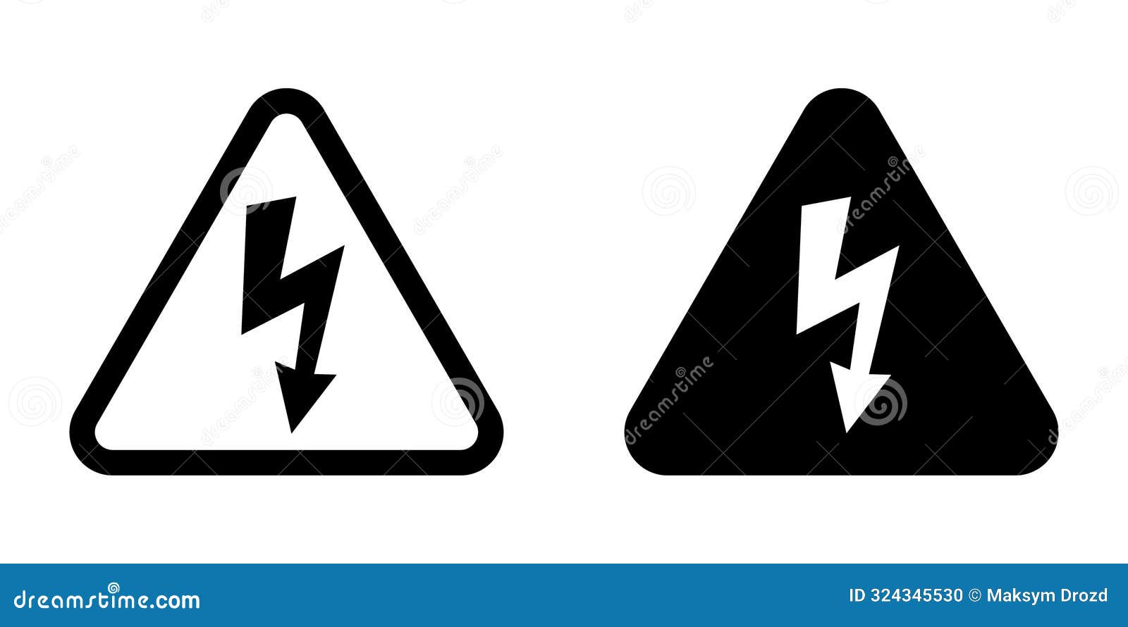 High Voltage Icon. Warning Electricity Symbol. Alert, Hazard and Danger ...