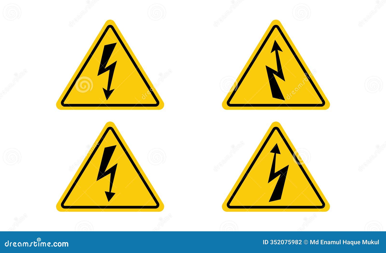High Voltage Icon. Warning Signs Indicate Electrical Hazard. Potential ...