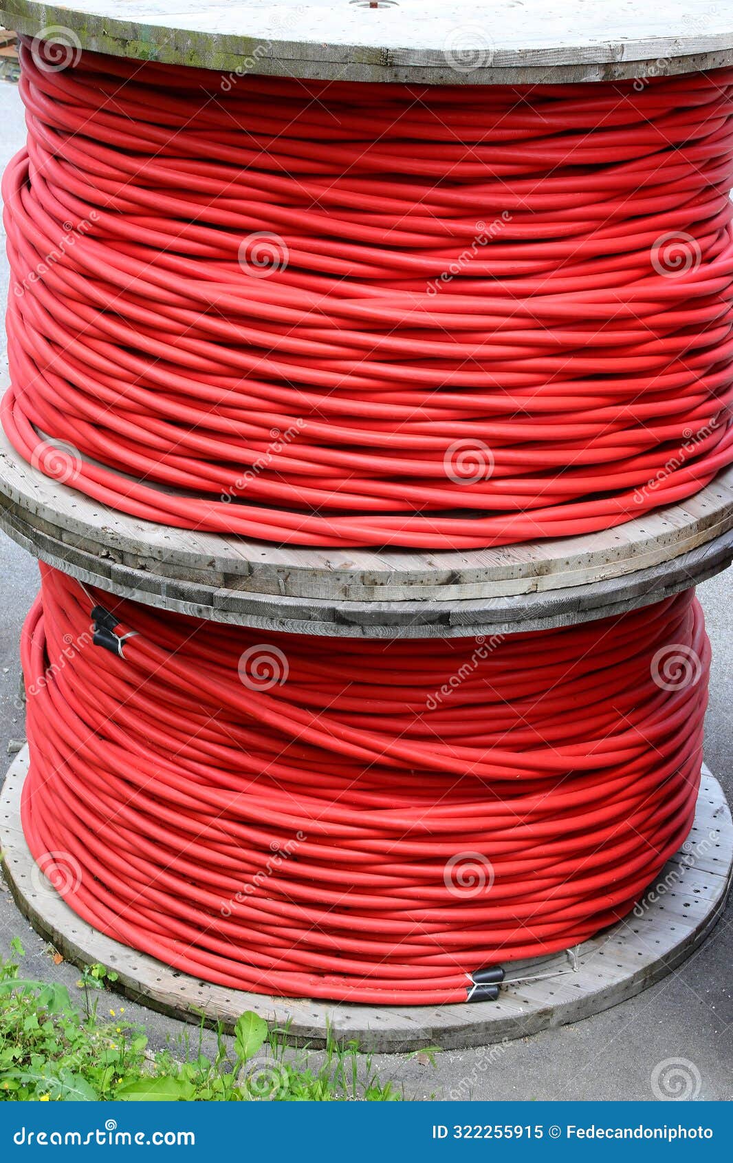 High-voltage Insulated Red Electrical Cable in the Warehouse of Power ...