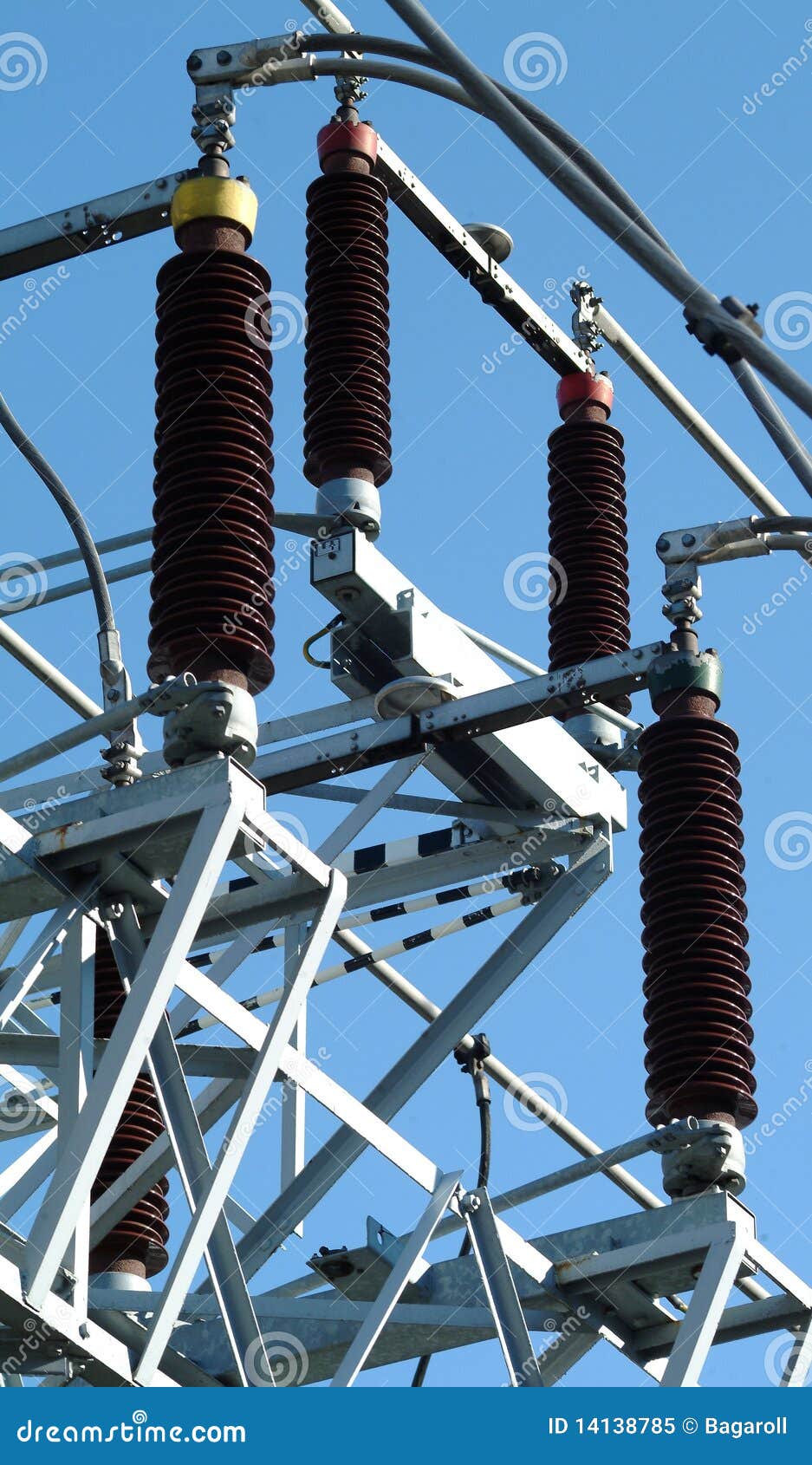 High voltage insulators. stock image. Image of pole, porcelain - 14138785