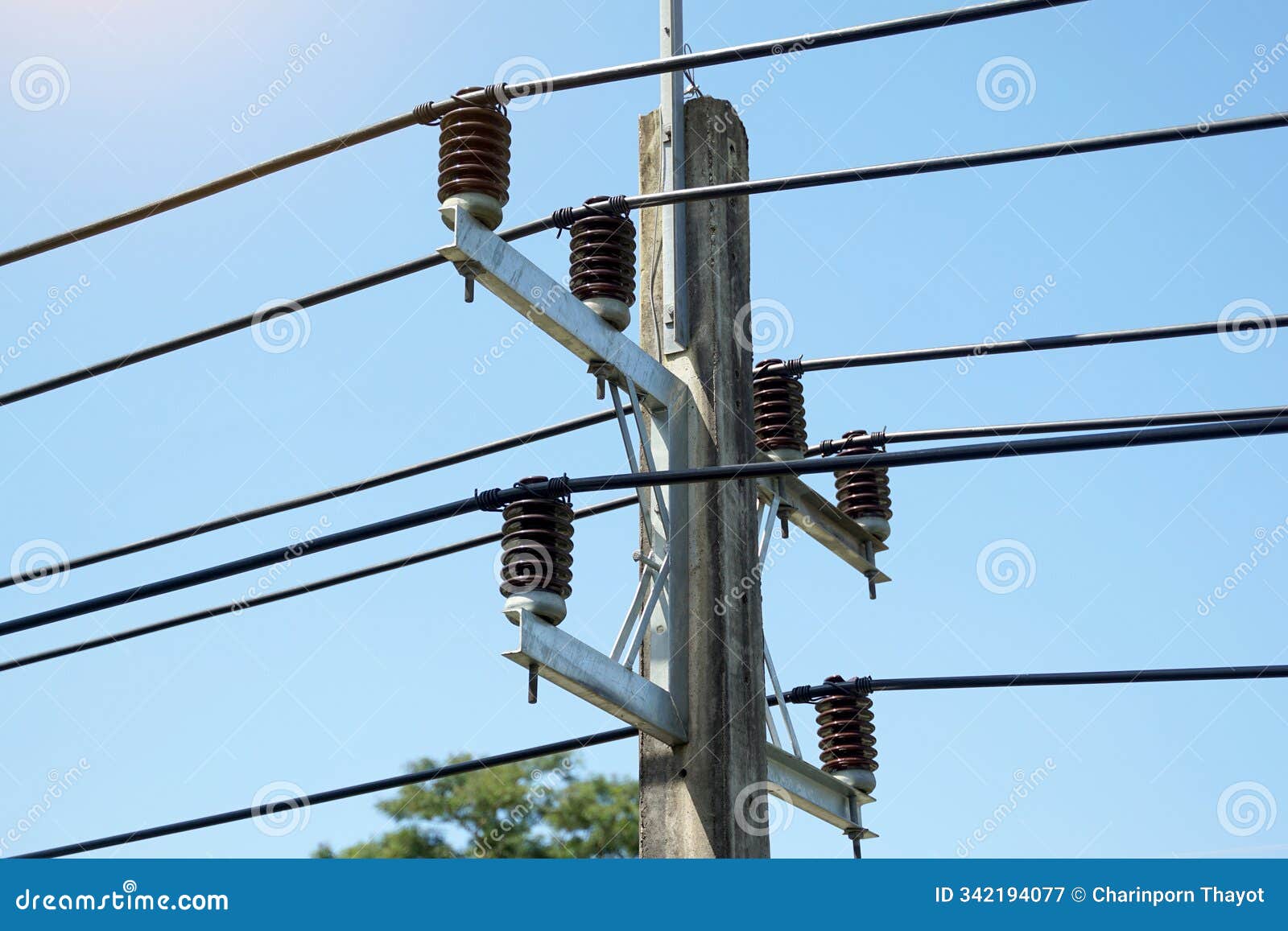 Powerline Insulators, Connectors, Transformers And Tangled Wires ...
