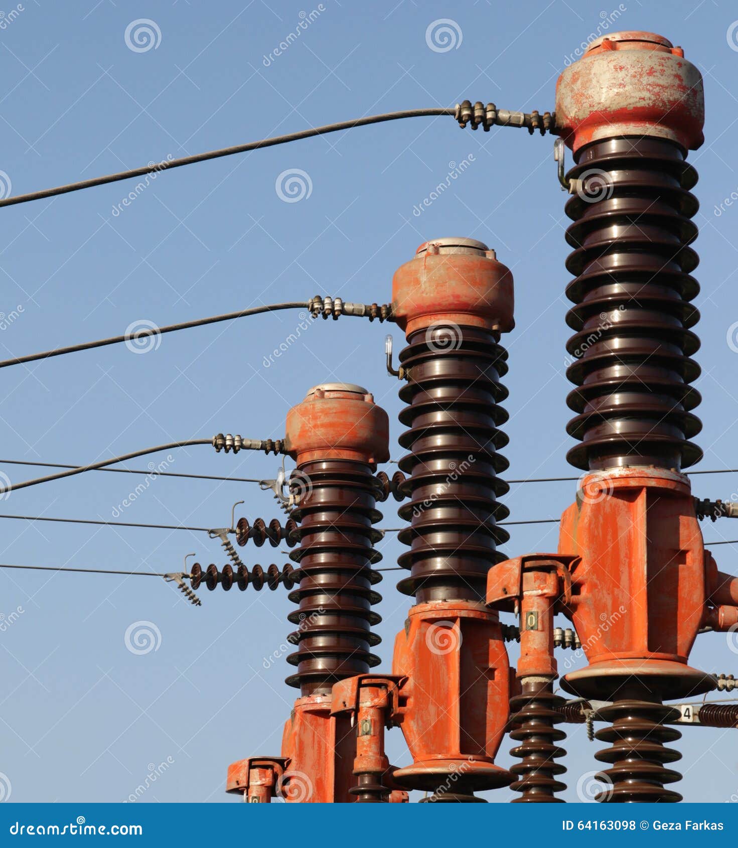 High Voltage Isolation with Ceramic Body on Blue Sky Stock Photo ...