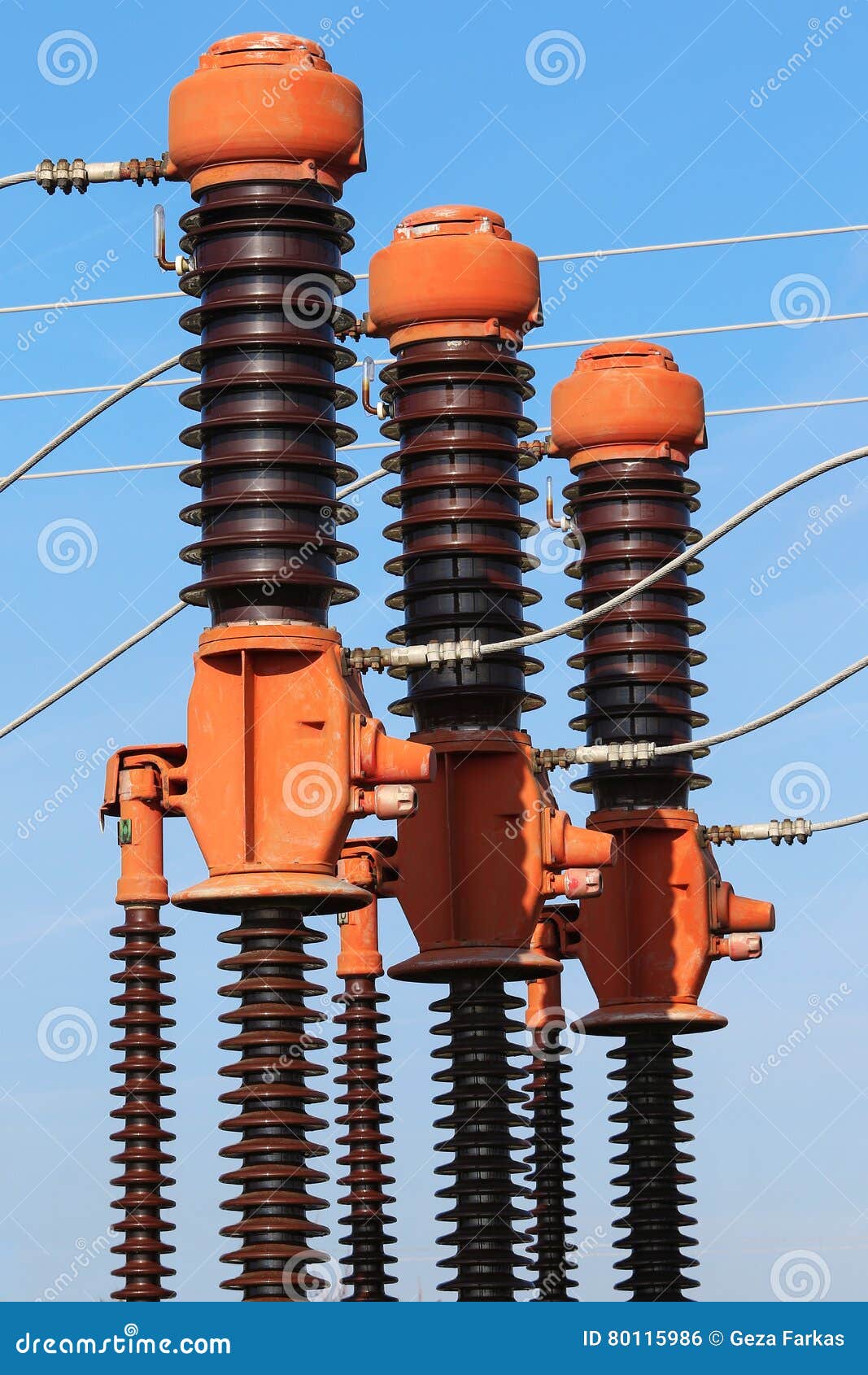 High Voltage Isolation with Ceramic Body on Blue Sky Stock Photo ...