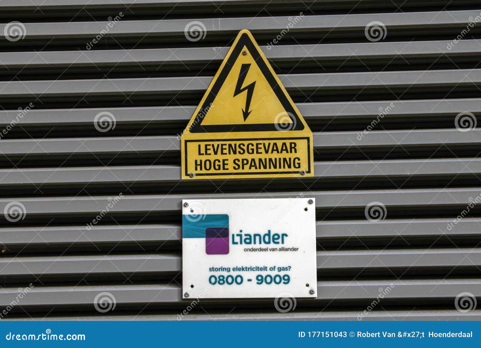 High-Voltage and Liander Sign at Amsterdam the Netherlands 2019 ...