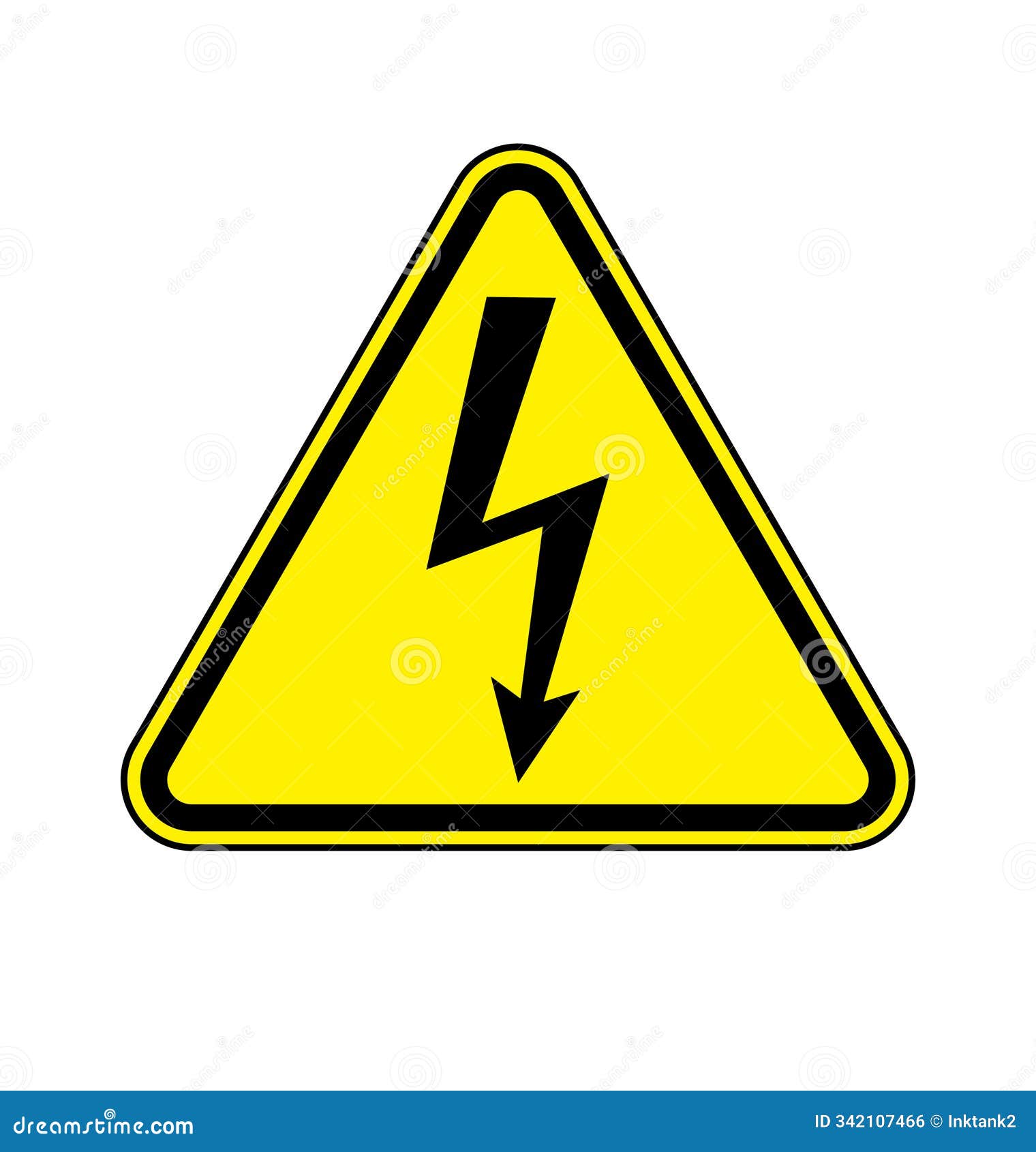 High Voltage Lightning Arrow Yellow Triangle Sign Stock Vector ...