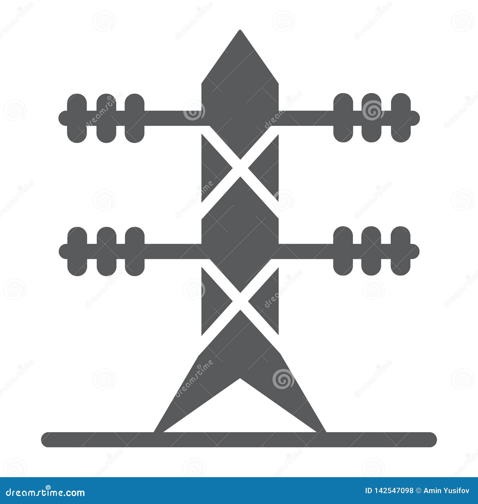 High Voltage Line Glyph Icon, Energy and Electric, Electricity Sign ...