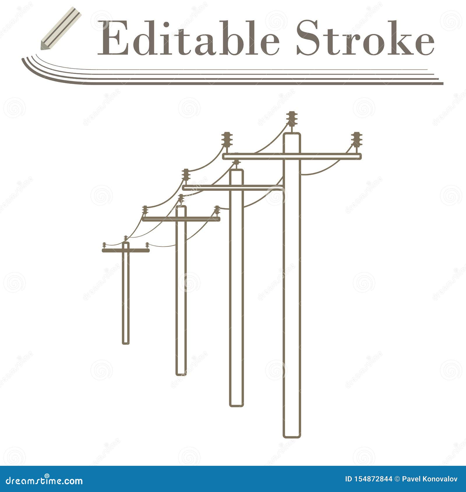 High Voltage Line Icon stock vector. Illustration of architecture ...