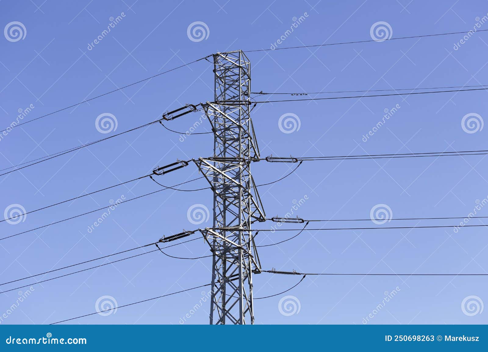 High voltage line pole stock image. Image of industrial - 250698263