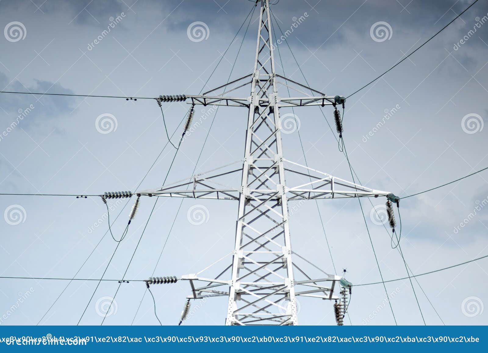 High Voltage Line Poles, Power Lines Stock Image - Image of steel ...