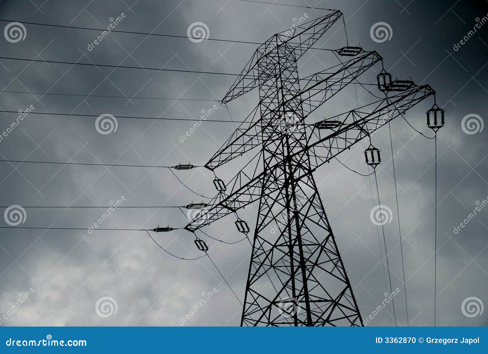 High voltage lines stock photo. Image of edison, clouds - 3362870