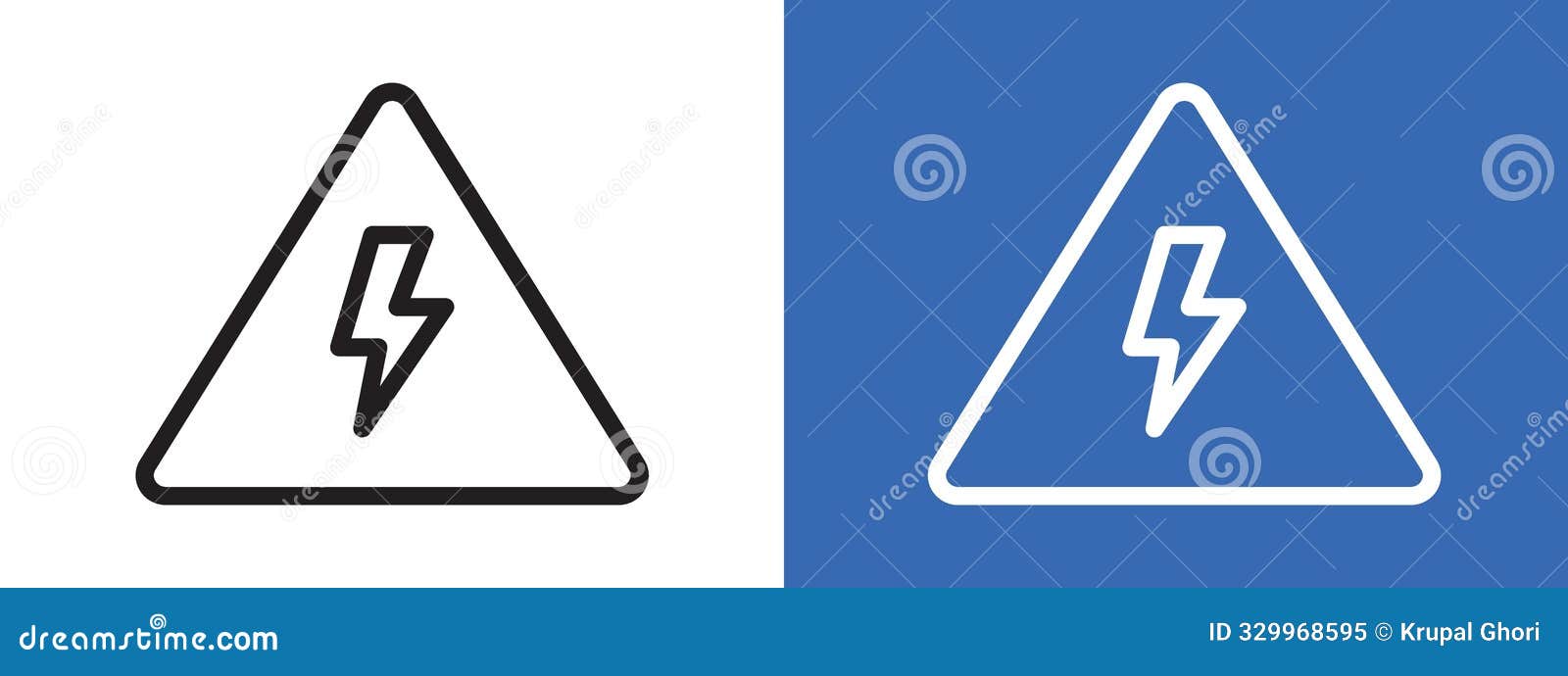 High Voltage Logo Sign Set Vector Outline Stock Illustration ...