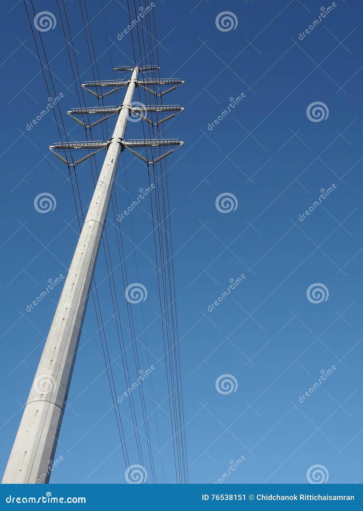 High voltage mono pole stock image. Image of volt, power - 76538151