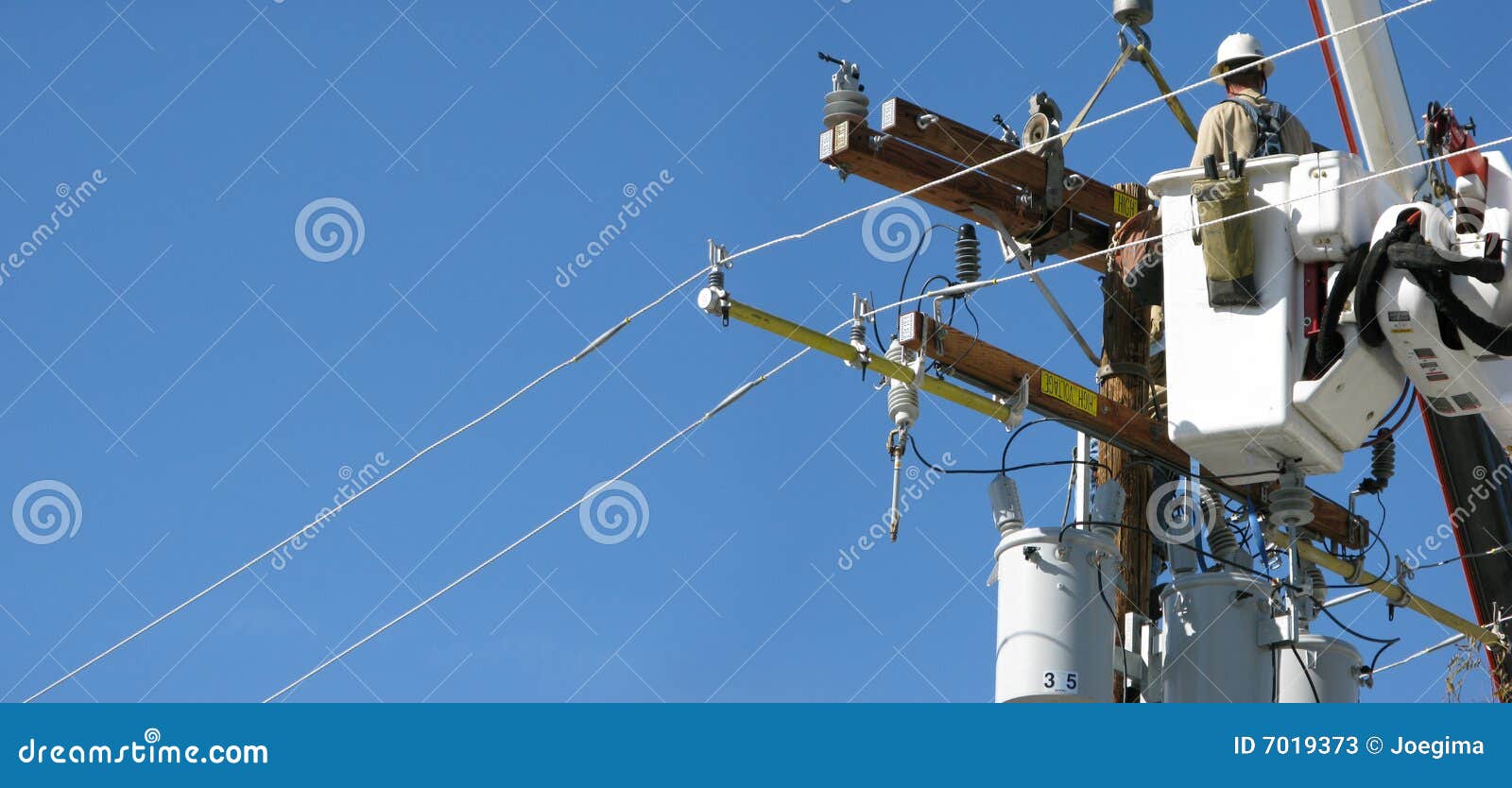 High Voltage New Pole Installation Stock Image - Image of transmit ...