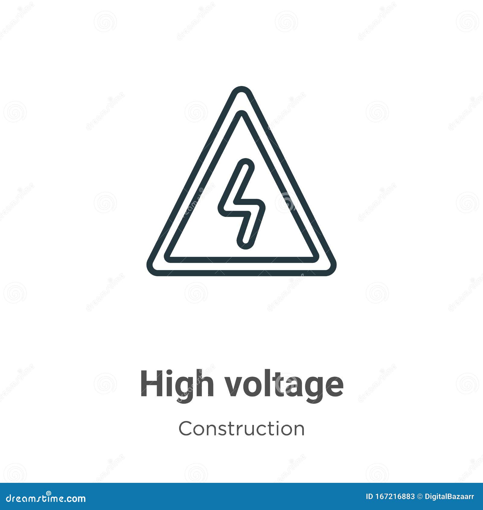 High Voltage Outline Vector Icon. Thin Line Black High Voltage Icon ...