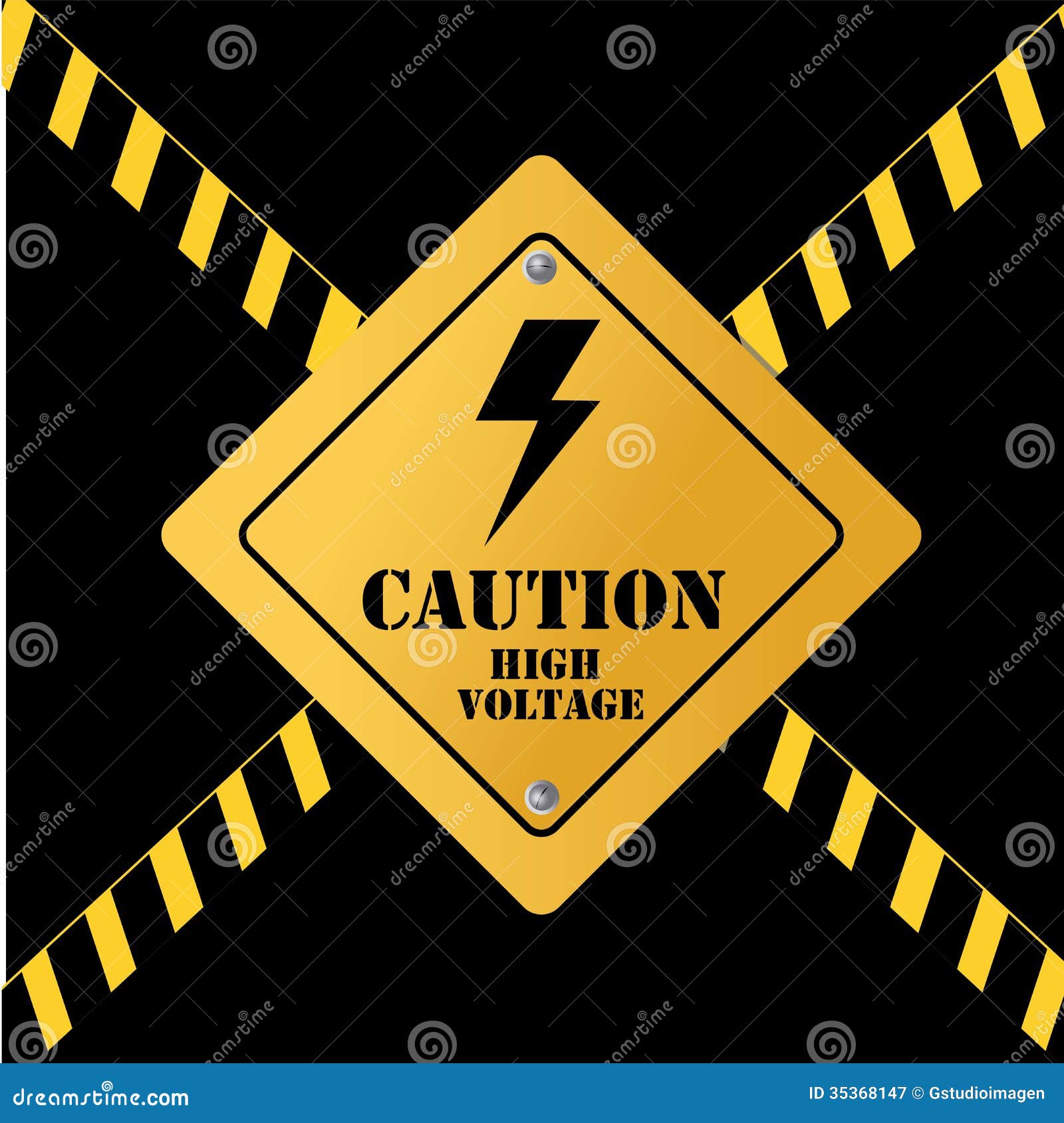 High voltage stock vector. Illustration of graphic, alarm - 35368147