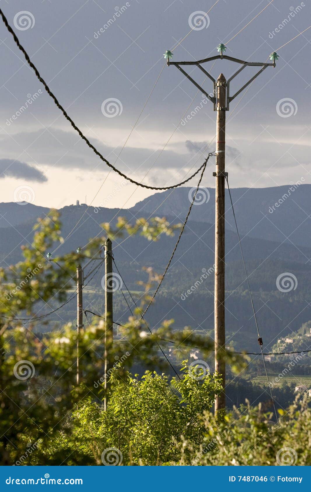 High Voltage Overhead Power Cables Stock Photo - Image of industrial ...