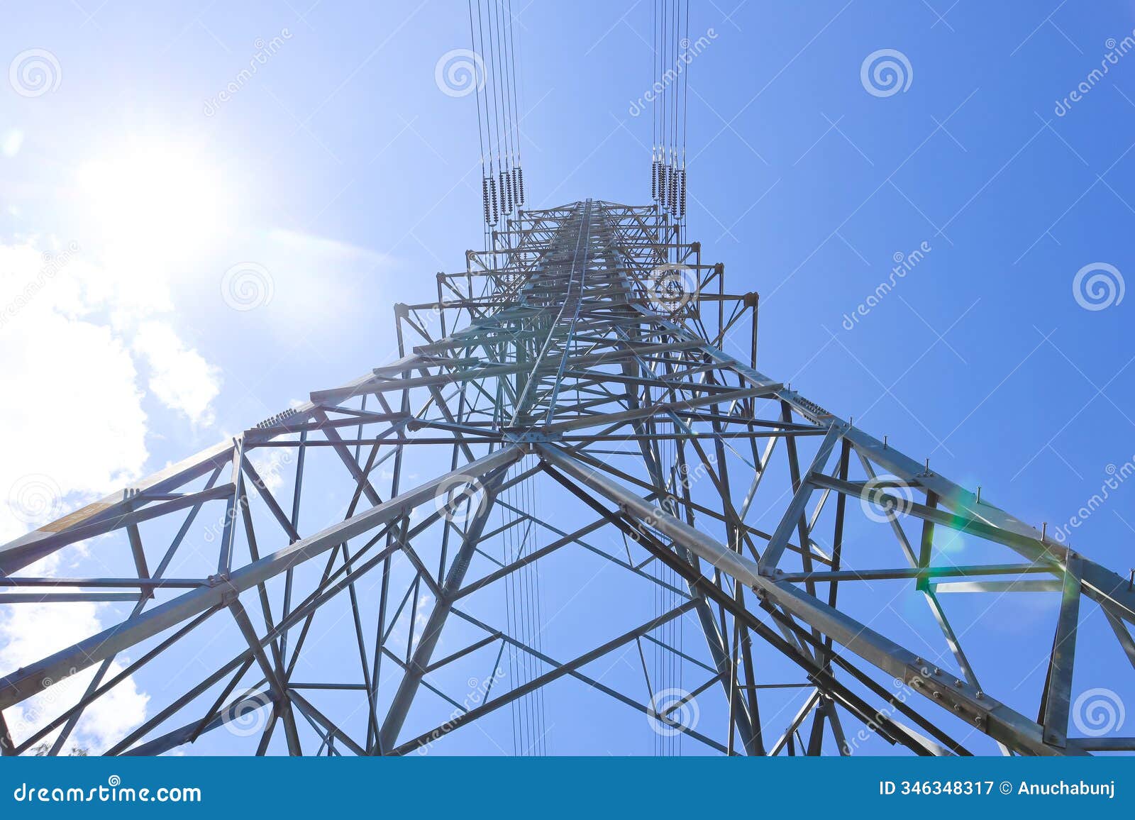 High Voltage Pole Electrical Transmitters Clean Energy, Stock Image ...