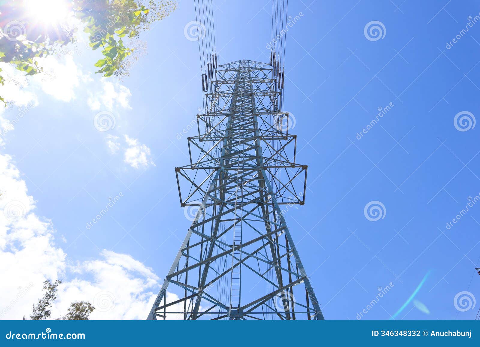 High Voltage Pole Electrical Transmitters Clean Energy, Stock Photo ...
