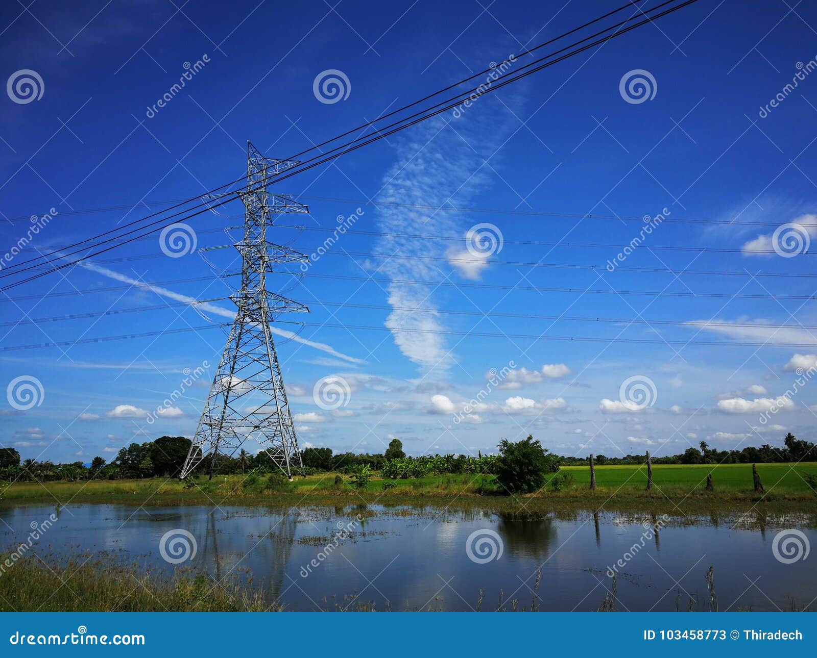High Voltage Pole Technology, in Concept Wallpaper Stock Image - Image ...