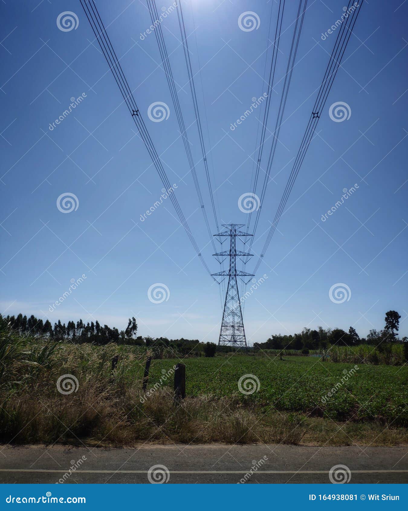 High Voltage Pole Transmits High Power Electricity Signals through ...