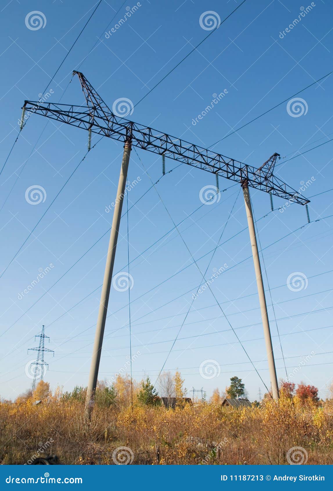 High-voltage post stock image. Image of light, technology - 11187213