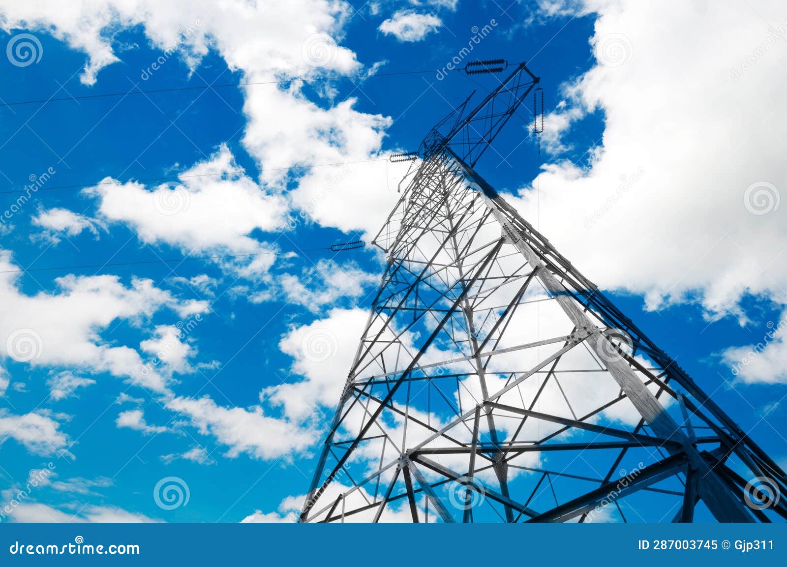 High-voltage Tower Sky Background Stock Image - Image of electric ...
