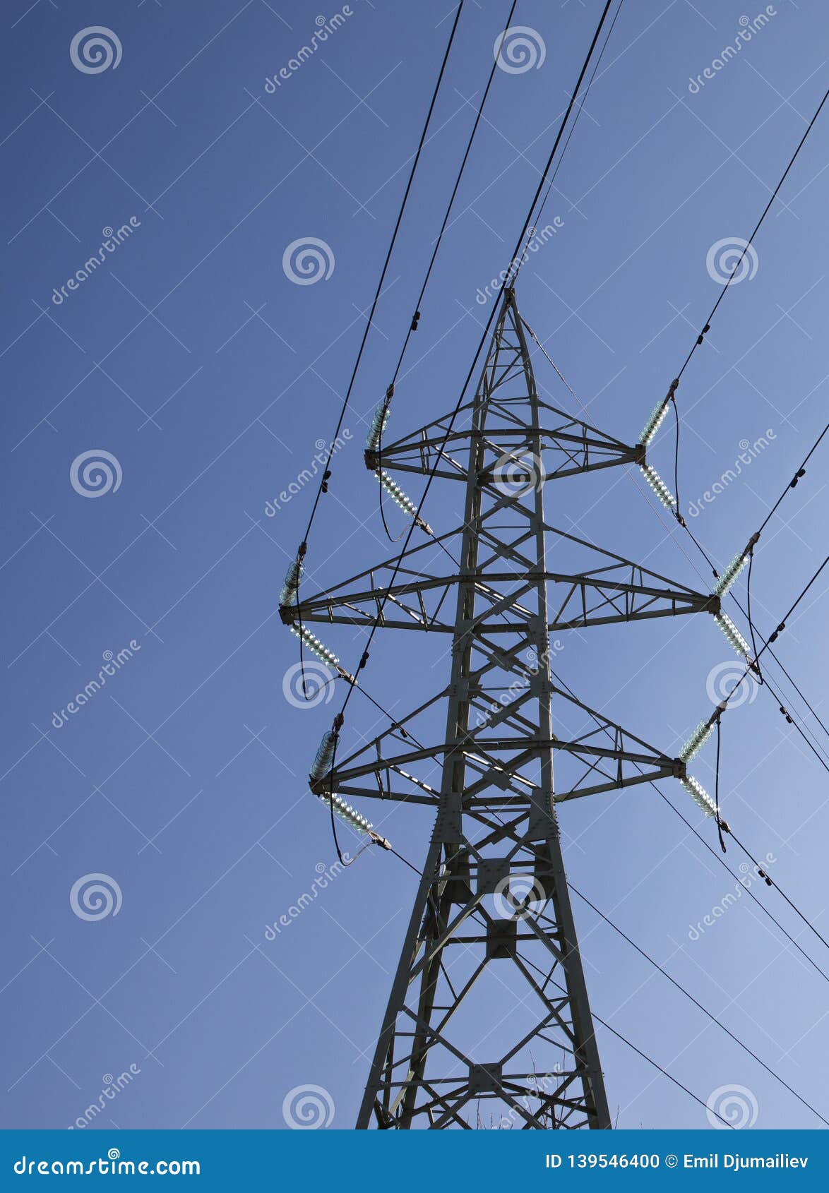 High Voltage Post or High Voltage Tower Stock Photo - Image of industry ...