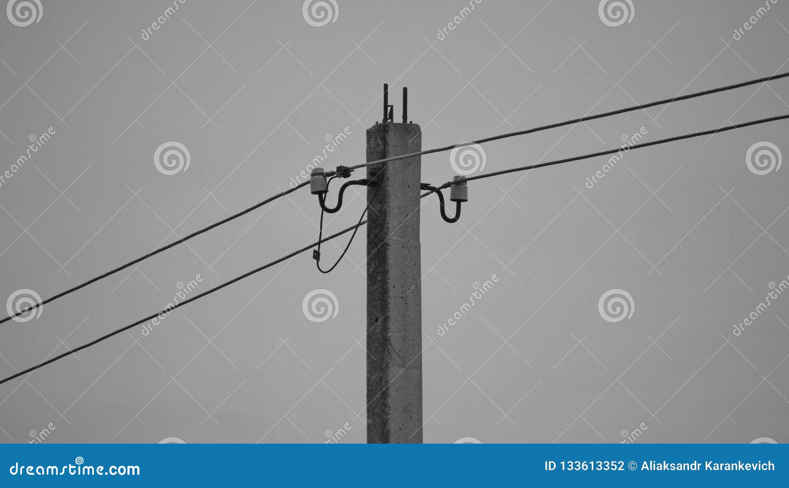 High Voltage Post.High-voltage Tower at Sky Background.Power Poles and ...