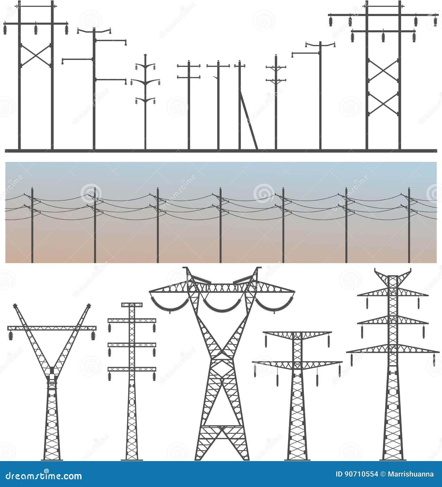 High Voltage Post stock vector. Illustration of pole - 90710554