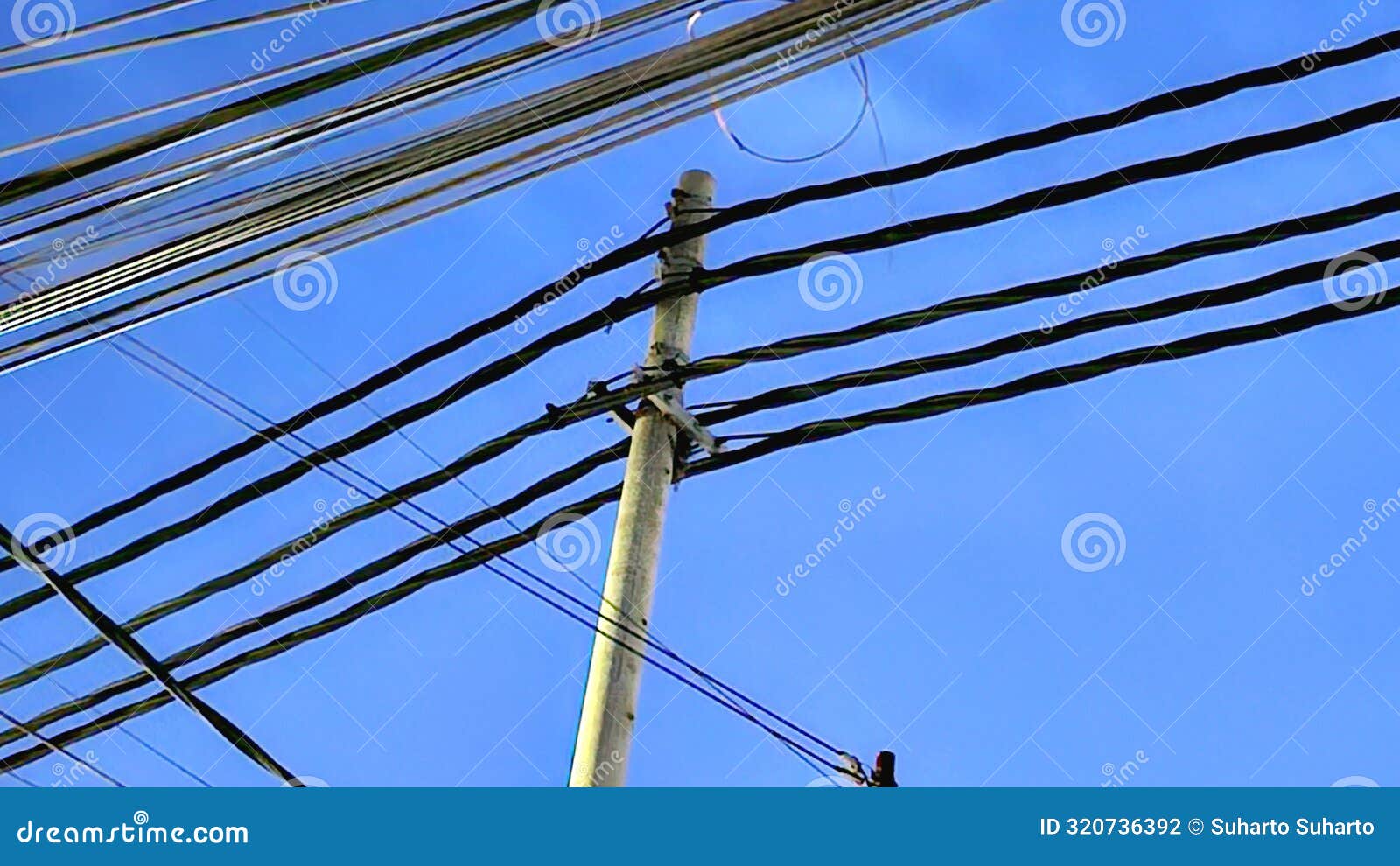 High Voltage Power Cable on Top of Pole Stock Photo - Image of power ...