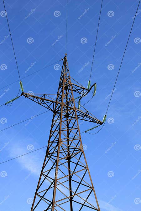 High voltage power line stock image. Image of connect - 7410025
