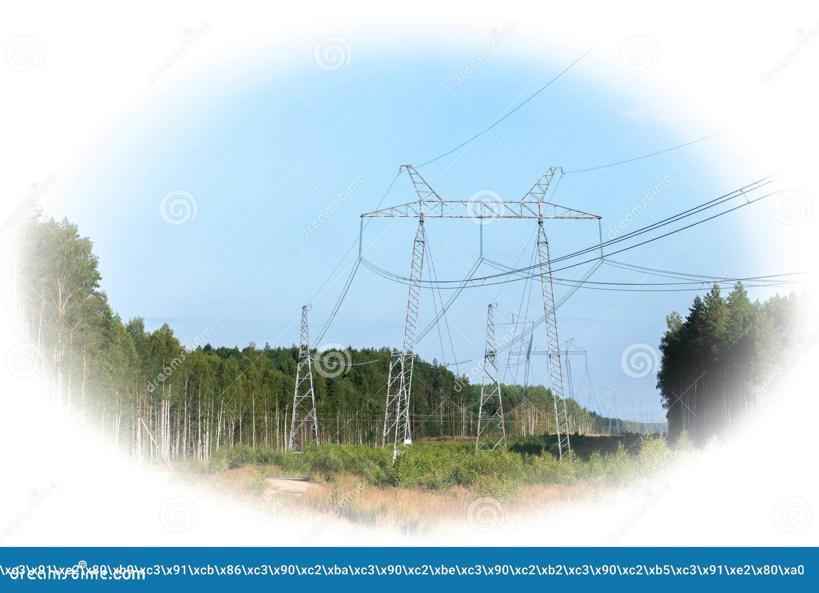 High-voltage Power Line in the Forest Stock Photo - Image of voltage ...