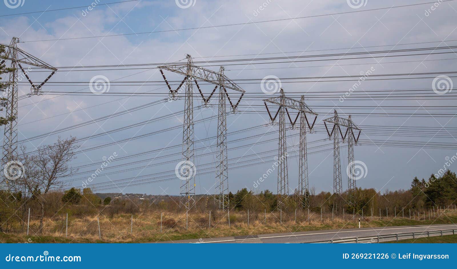 High Voltage Line in Halland Sweden Editorial Photo - Image of power ...