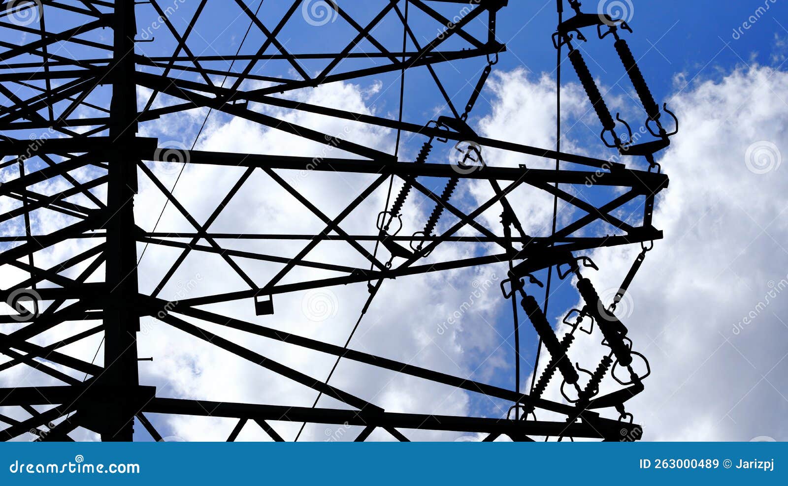 High Voltage Power Line on an Industrial Power Line. Stock Image ...