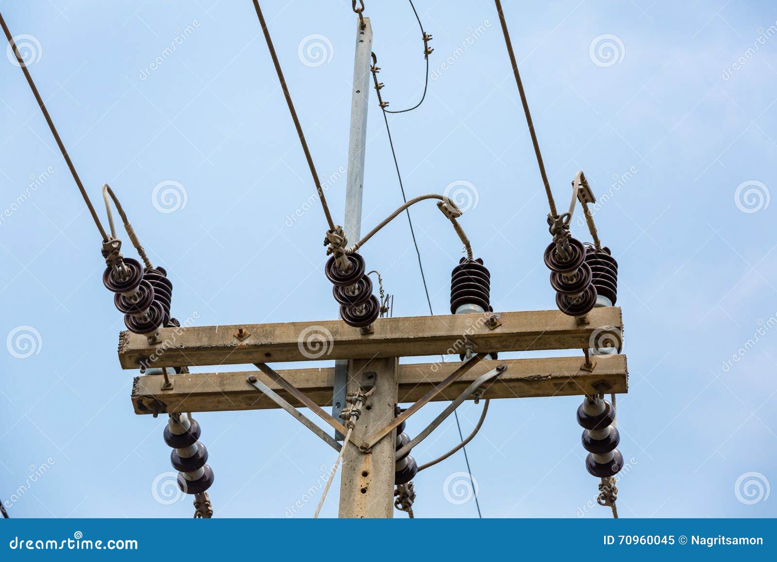 High Voltage Power Line 22kv. Stock Image - Image of industrial ...