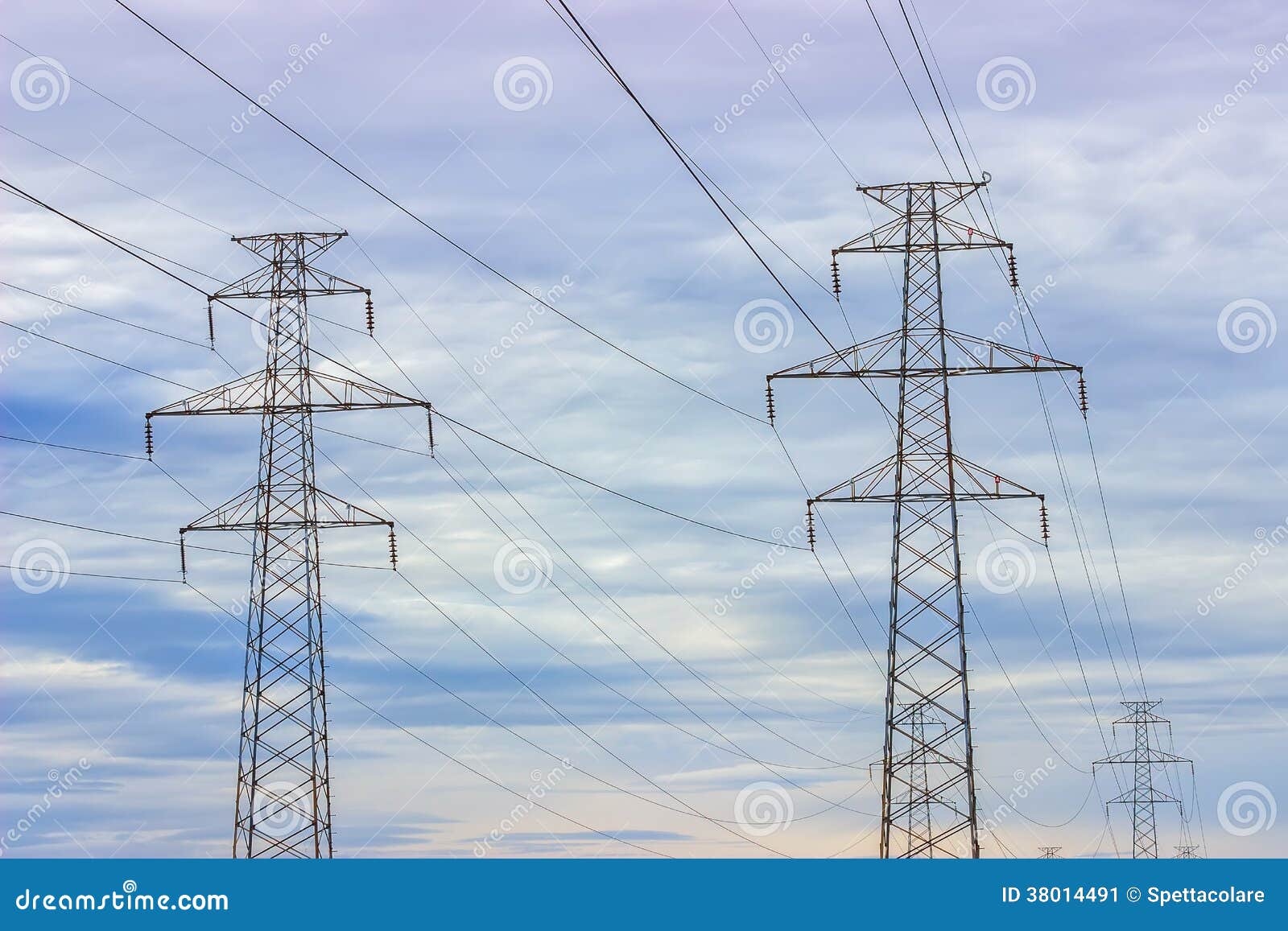 High Voltage Power Line Poles 2 Stock Image - Image of contemporary ...