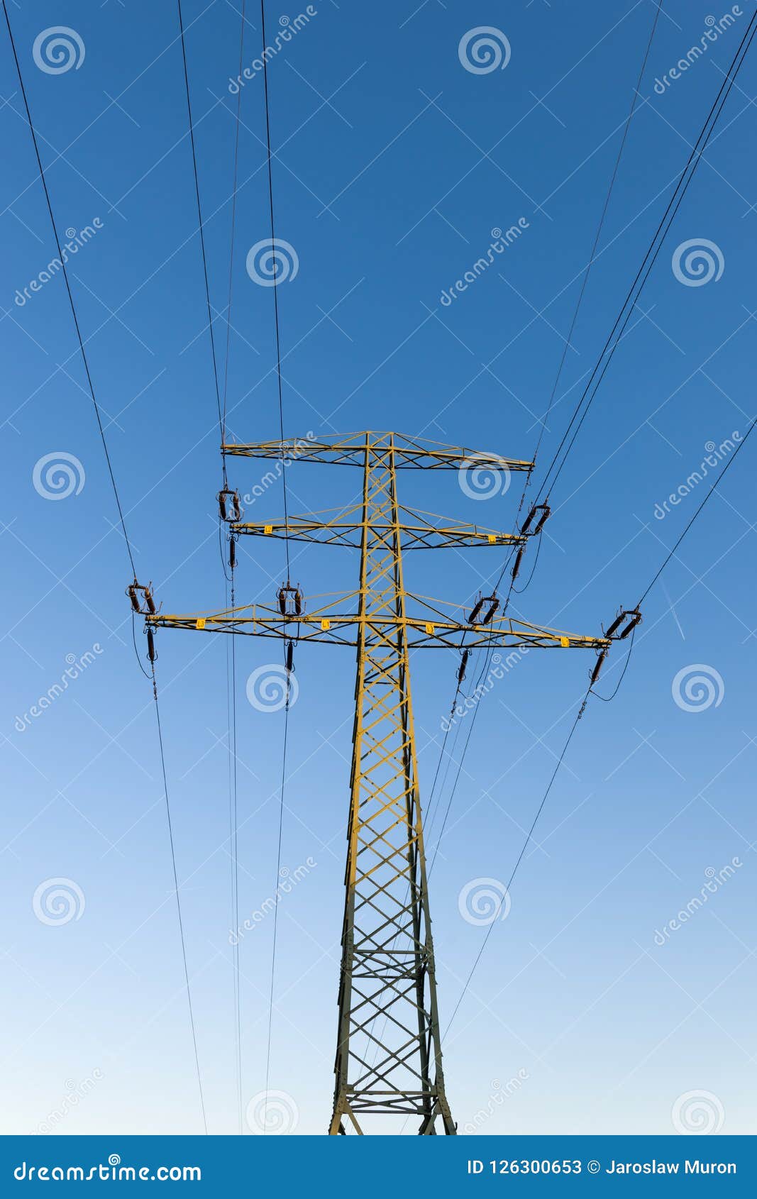 High Voltage Power Line Post Stock Image - Image of transmission ...