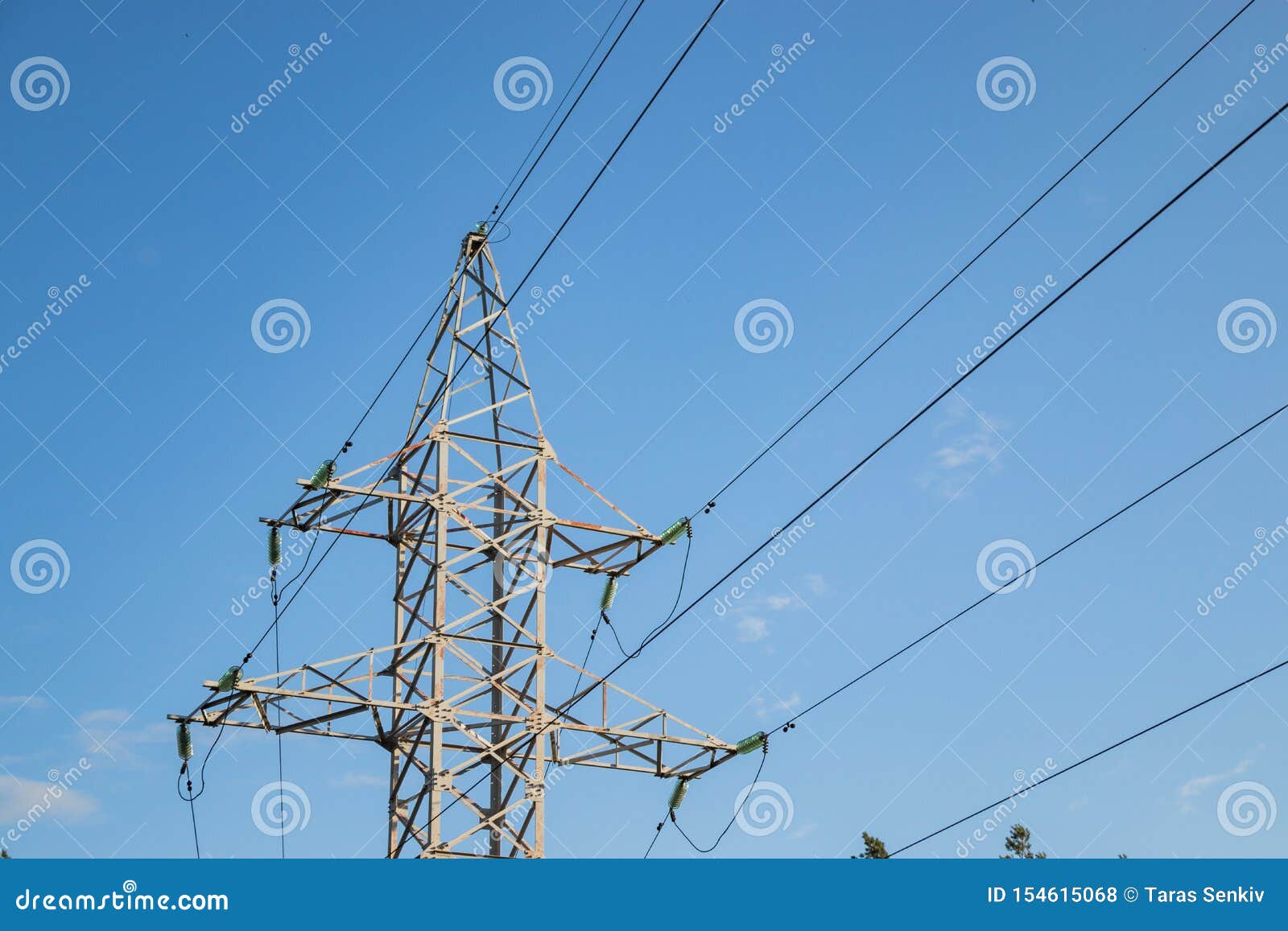 High-voltage Power Line, Steel Engineering Structure Stock Photo ...