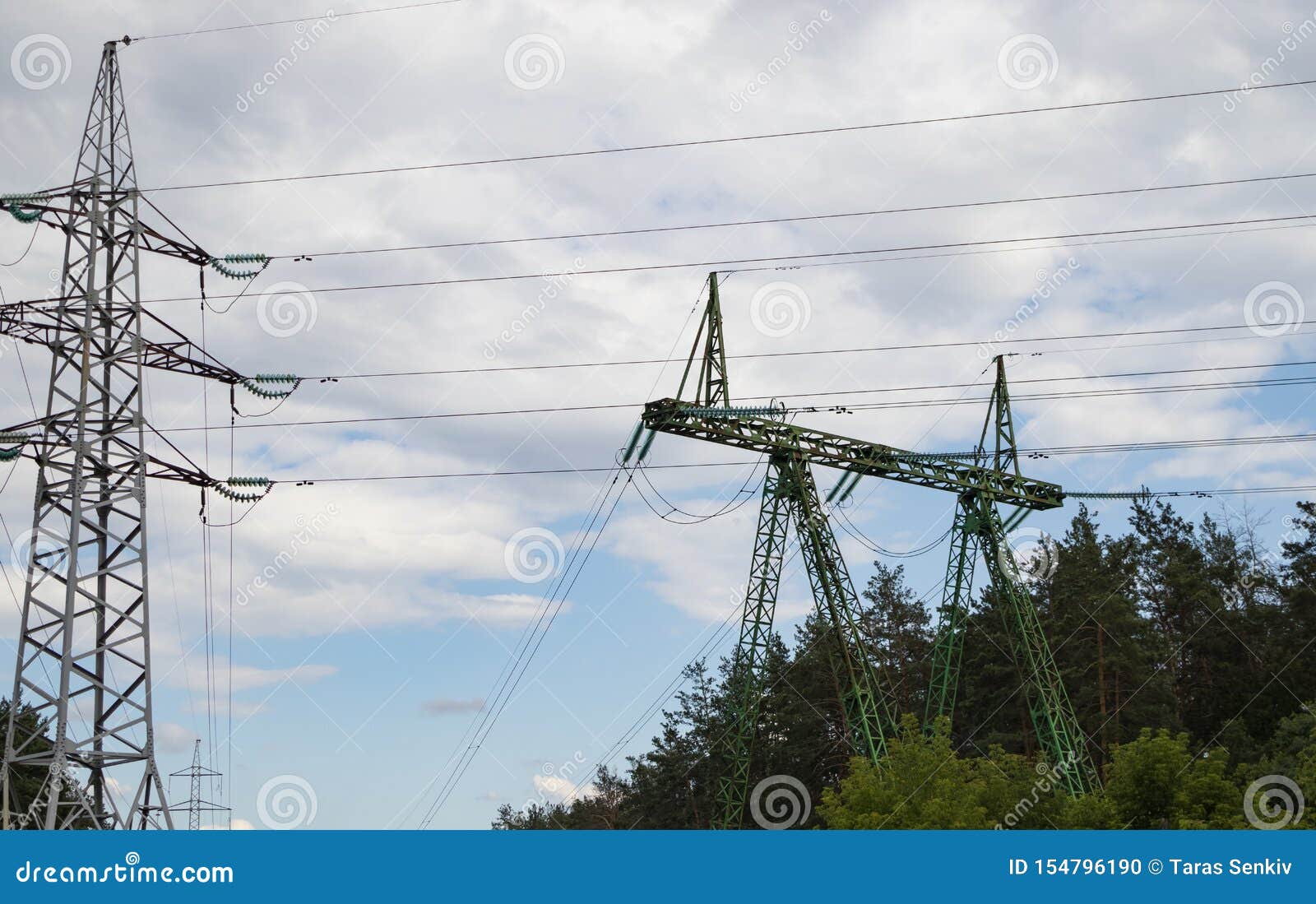 High-voltage Power Line, Steel Engineering Structure Stock Photo ...