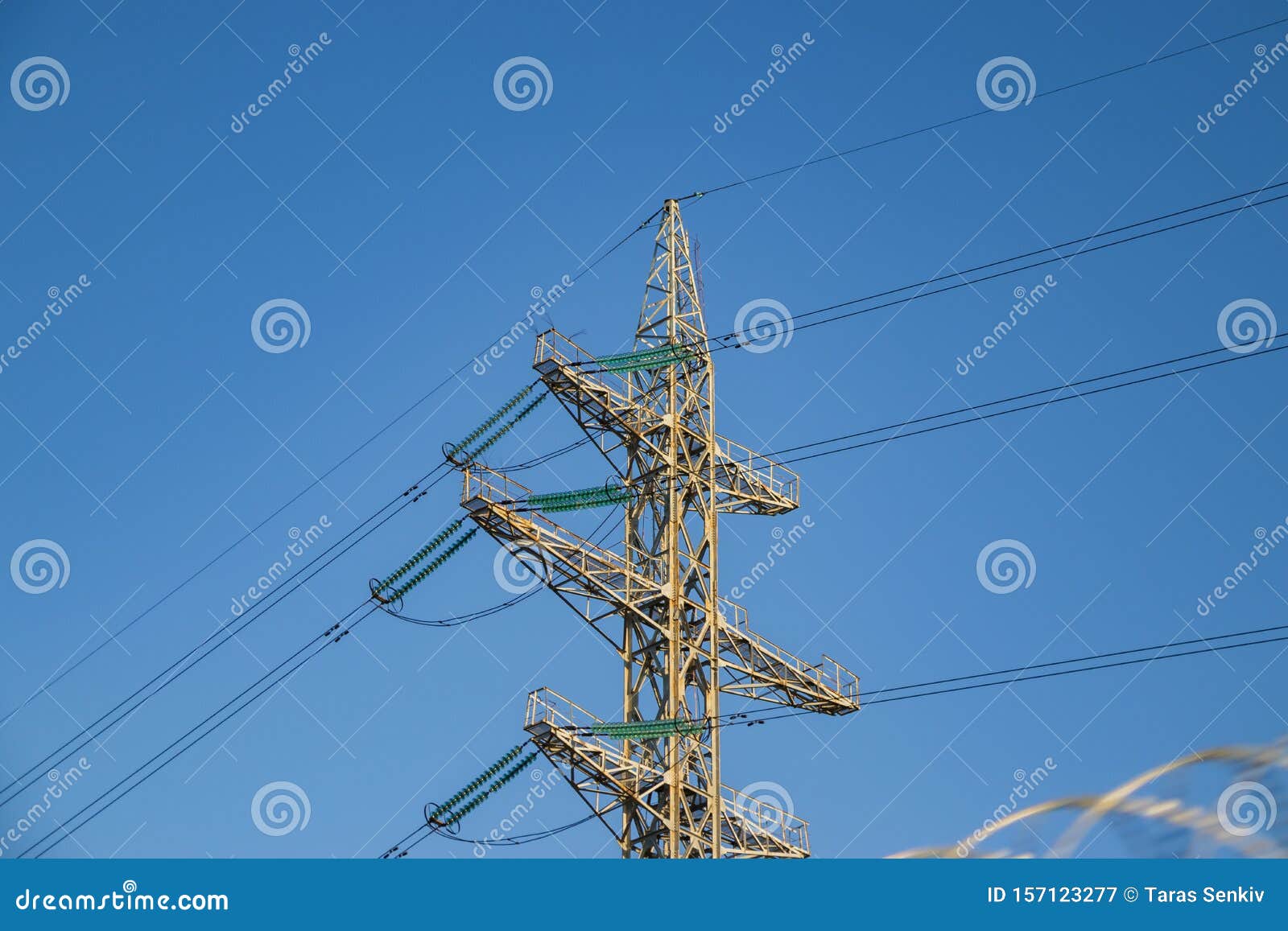 High-voltage Power Line, Steel Engineering Structure Stock Image ...